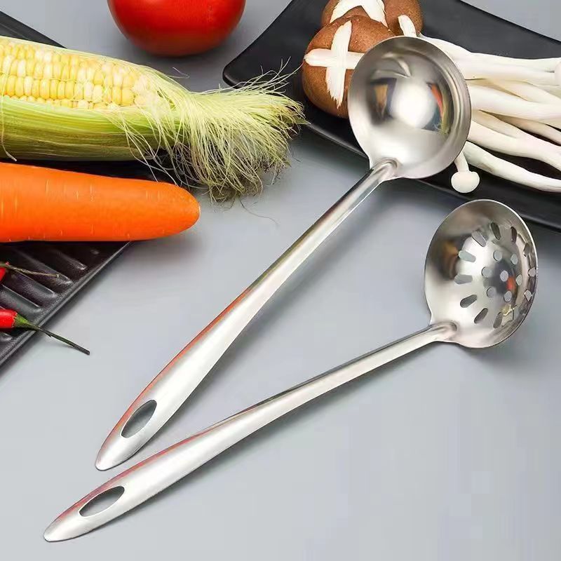 HL-8808 火锅漏勺厨房漏勺不锈钢漏勺家用汤勺子商用盛汤勺小号漏勺长柄勺