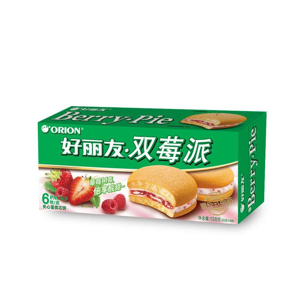 好丽友双莓派6枚138g双莓味单盒