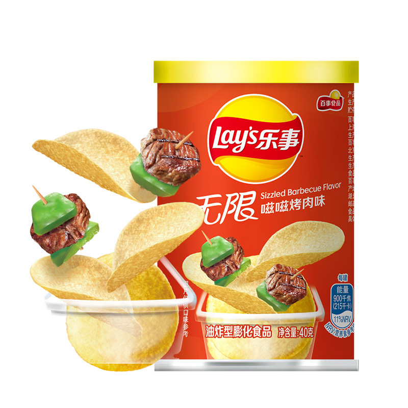Lay’s/乐事无限薯片40g嗞嗞烤肉味单罐