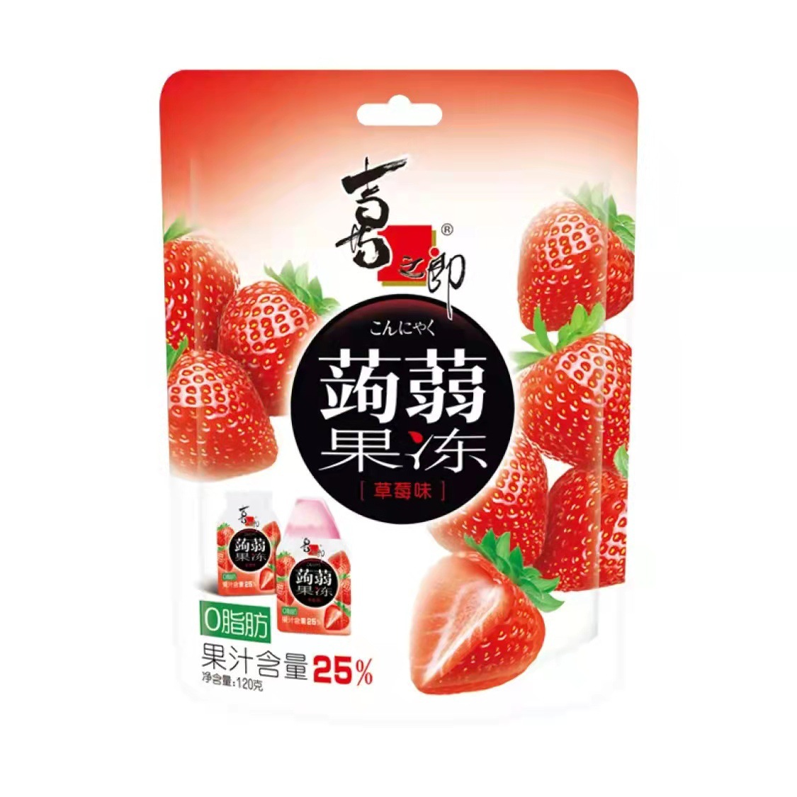 喜之郎蒟蒻挤食果冻袋装草莓味120g