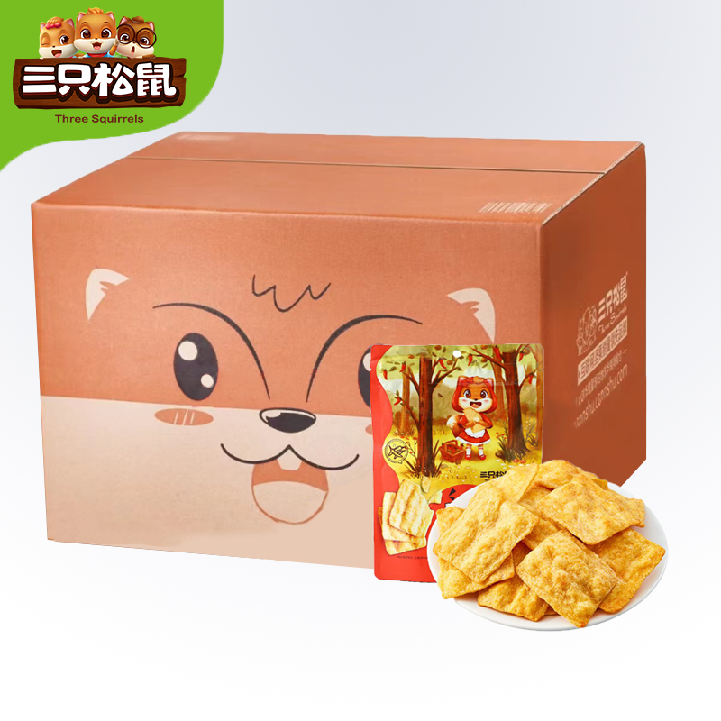 WHJK三只松鼠休闲零食_地锅脆片/香辣味/85g*1箱（40袋）
