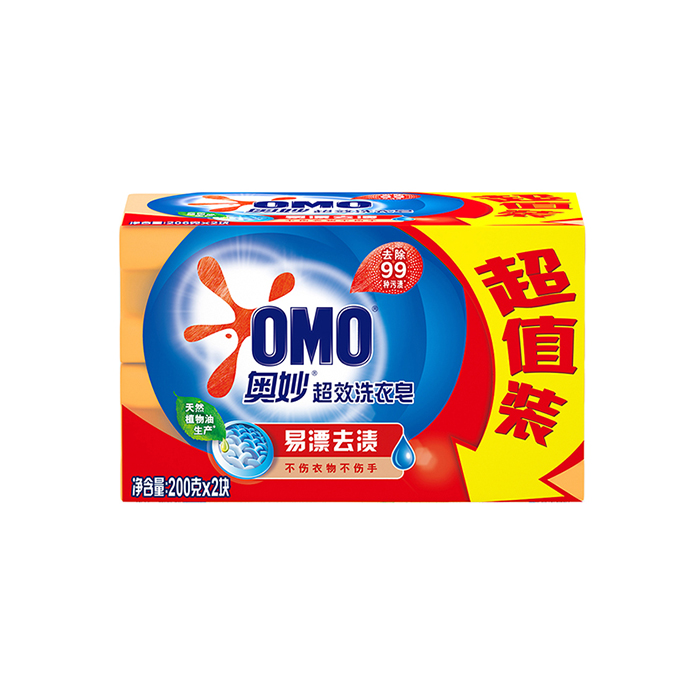 奥妙 超效洗衣皂 易漂去渍 200g*2块 单盒装