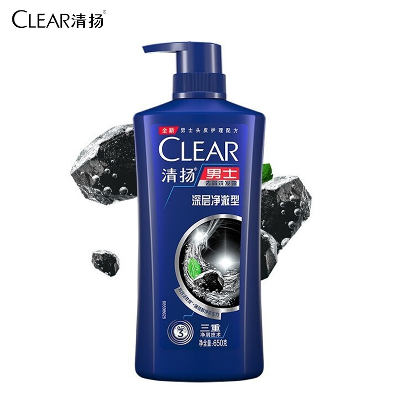 清扬男士去屑控油 深层净澈养护型洗发水 深层净澈型650g
