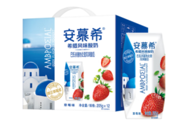 伊利1*12*205g安慕希常温酸奶草莓味
