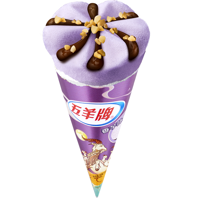 五羊牌甜筒香芋味雪糕73g*12支/件