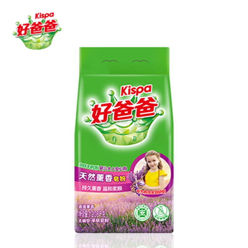 好爸爸Kispa天然薰香皂粉1. 208千克*6袋/箱