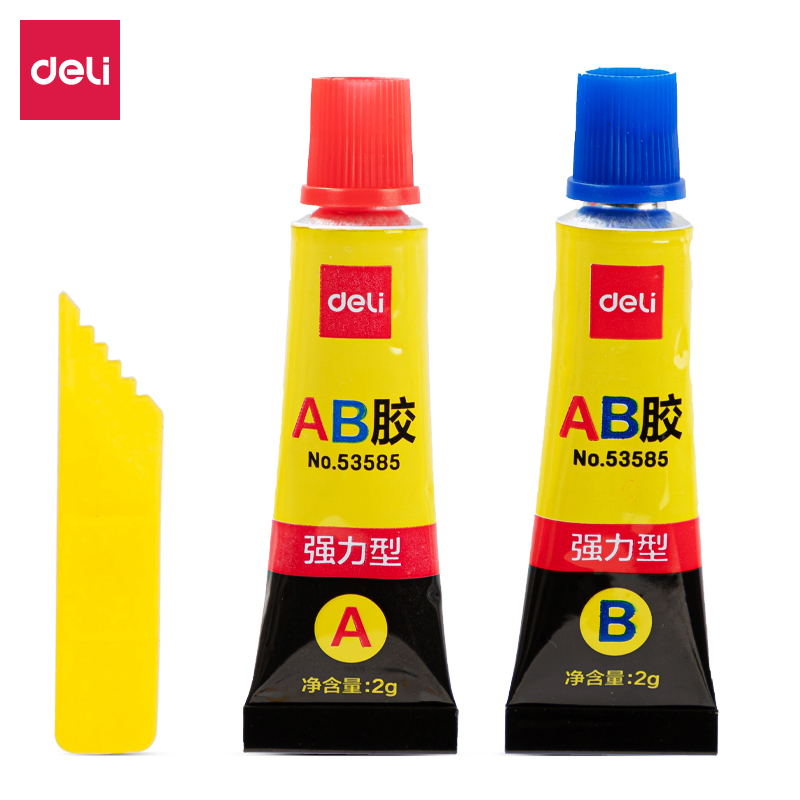得力53585-AB胶水(透明)(4g/盒)