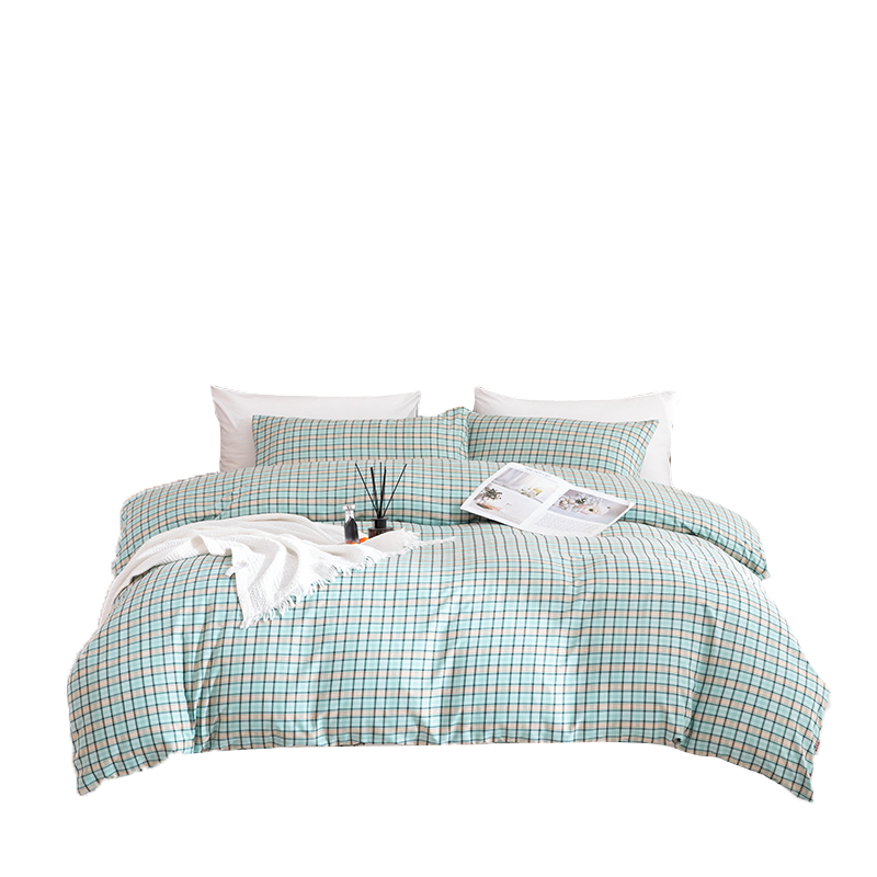 无印臻品磨毛四件套-慢调时光MUJI-TJ23-01 绿色 2.0*2.3m