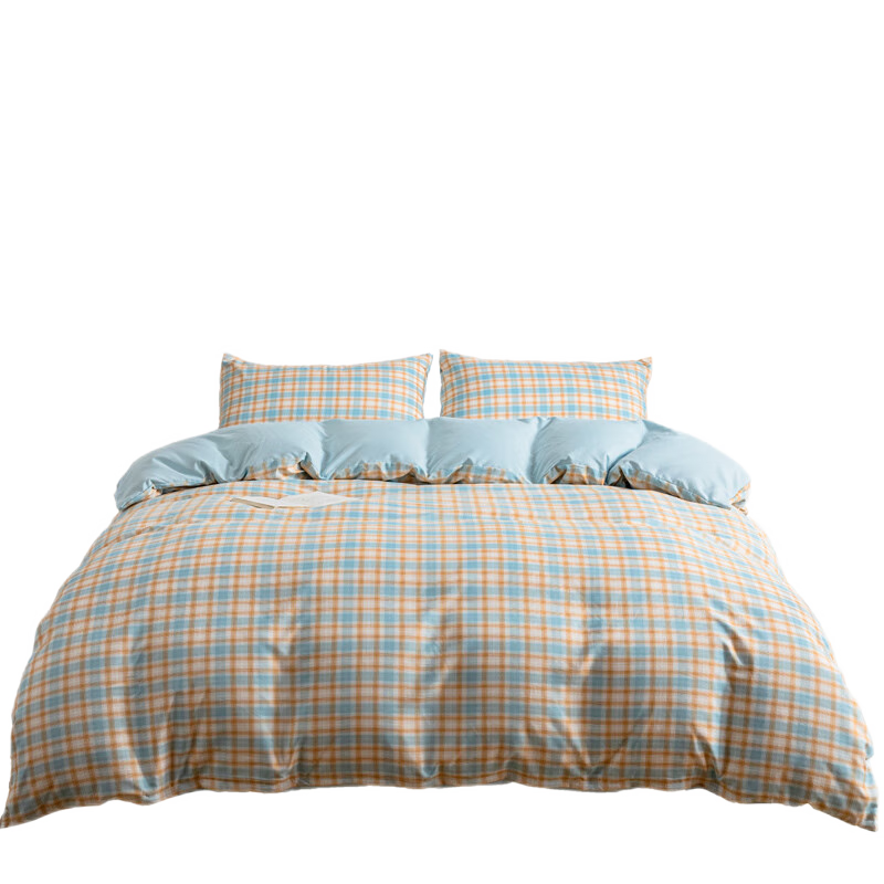 无印良品水洗色织提花四件套-斐乐生活MUJI-TJ23-11 天蓝色 2.0*2.3m