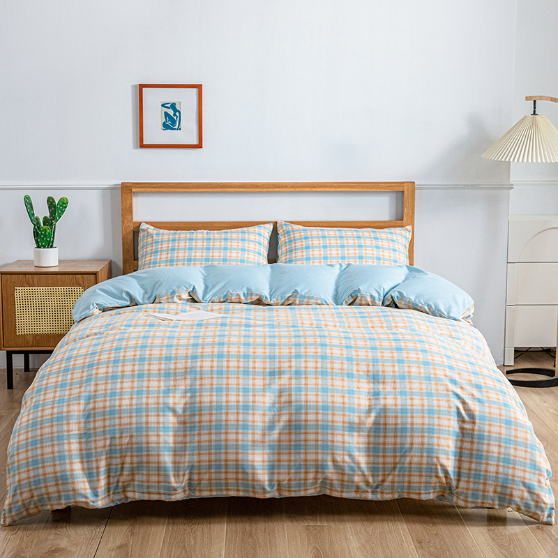 无印良品水洗色织提花四件套-斐乐生活MUJI-TJ23-11 天蓝色 2.0*2.3m