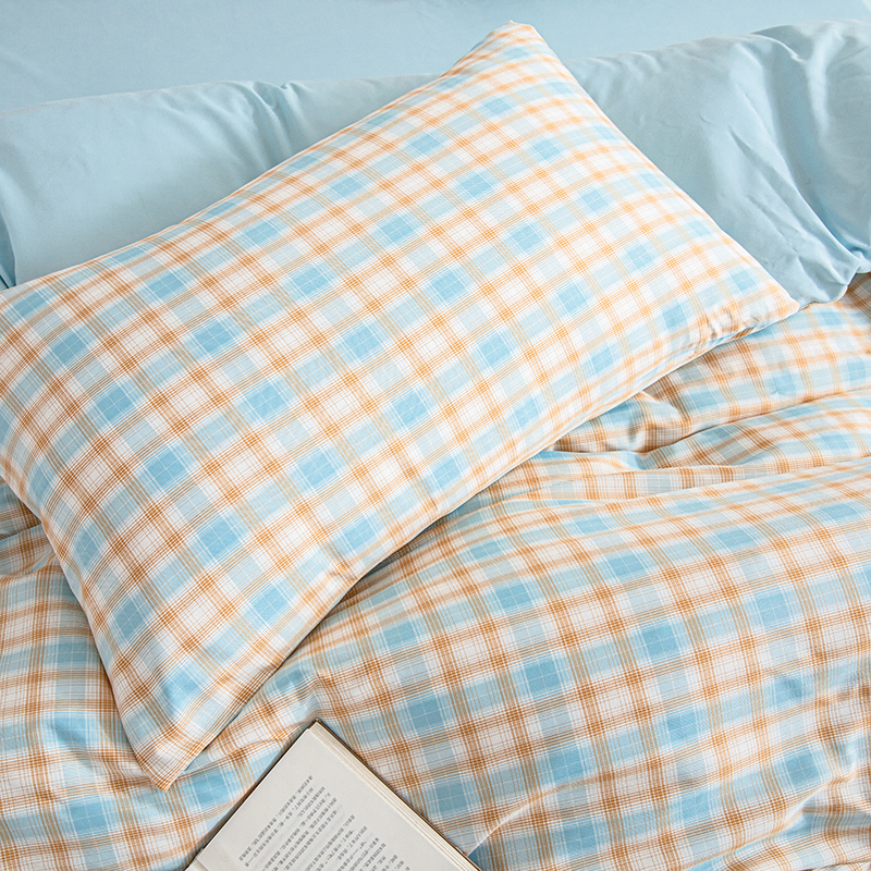 无印良品水洗色织提花四件套-斐乐生活MUJI-TJ23-11 天蓝色 2.0*2.3m