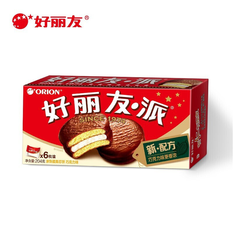 好丽友巧克力派6枚装
