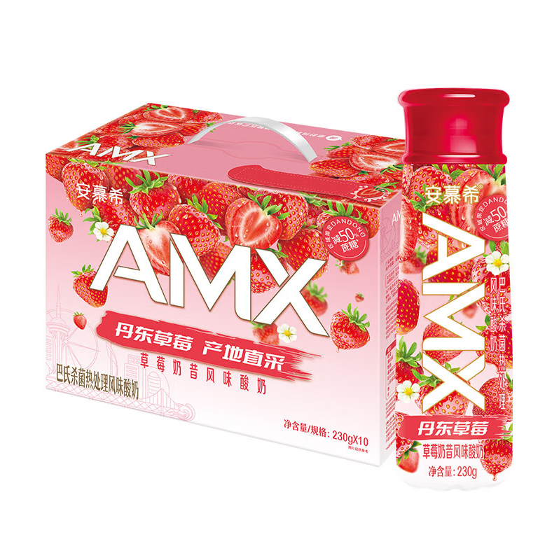 伊利安慕希AMX系列丹东草莓0蔗糖230g*10