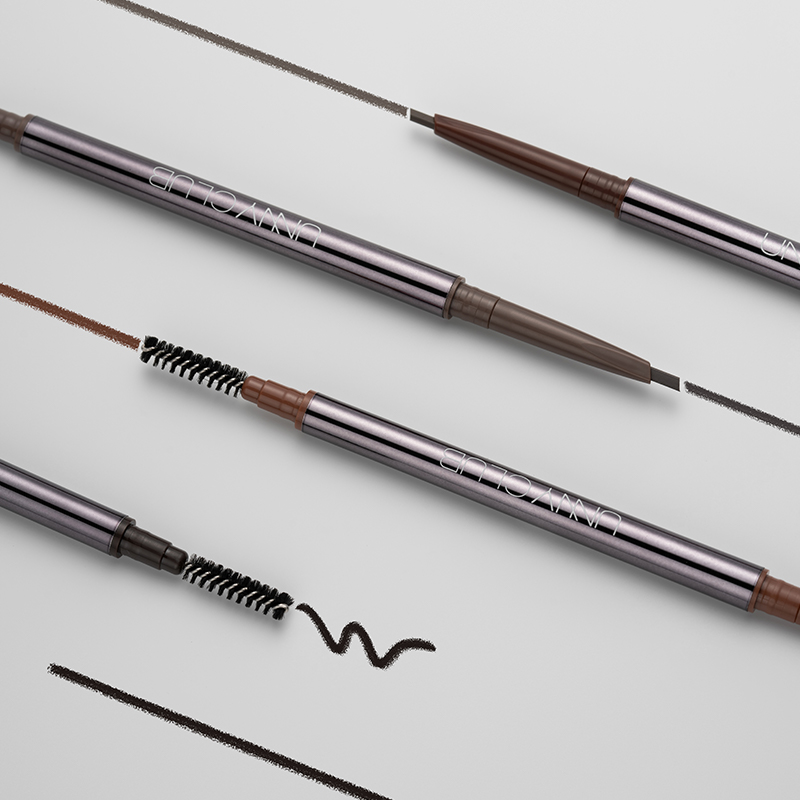 unny club悠宜精细三角造型眉笔（修眉自动旋转带眉刷 自然持久防水防汗不脱色初学）