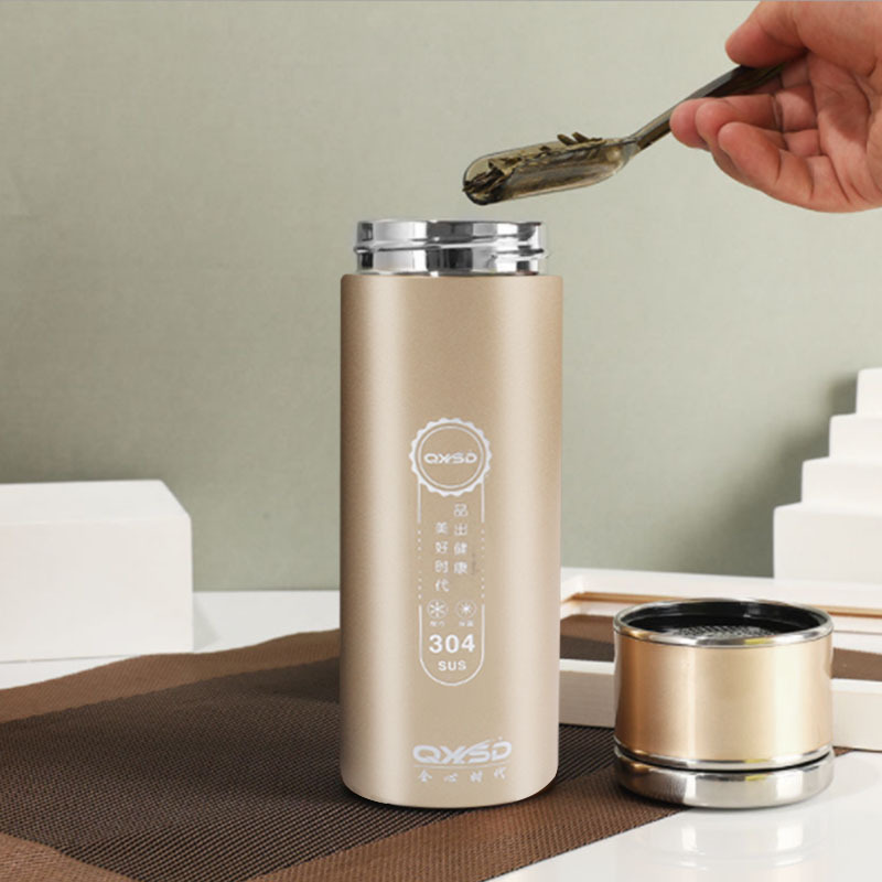 真空不锈钢304保温杯直杯商务杯520ml颜色随机单个