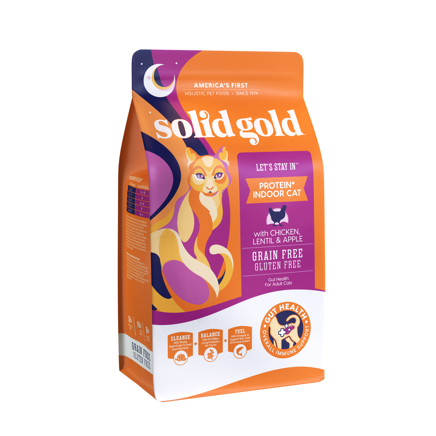 SolidGold素力高含鸡肉、苹果＆小扁豆配方（鲜肉鸡）猫粮12磅