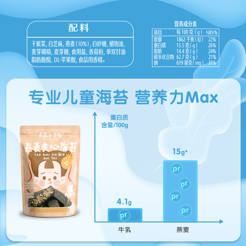 WHJK良品铺子小食仙夹心海苔35g