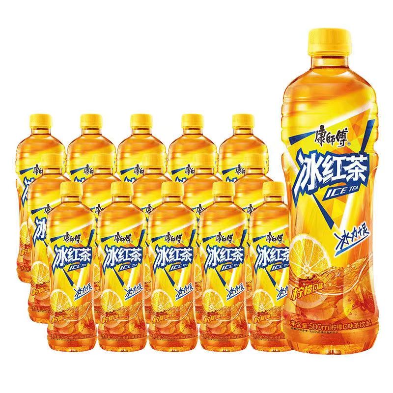 康师傅 冰红茶 柠檬味茶饮料 整箱量贩装 500ml*15瓶