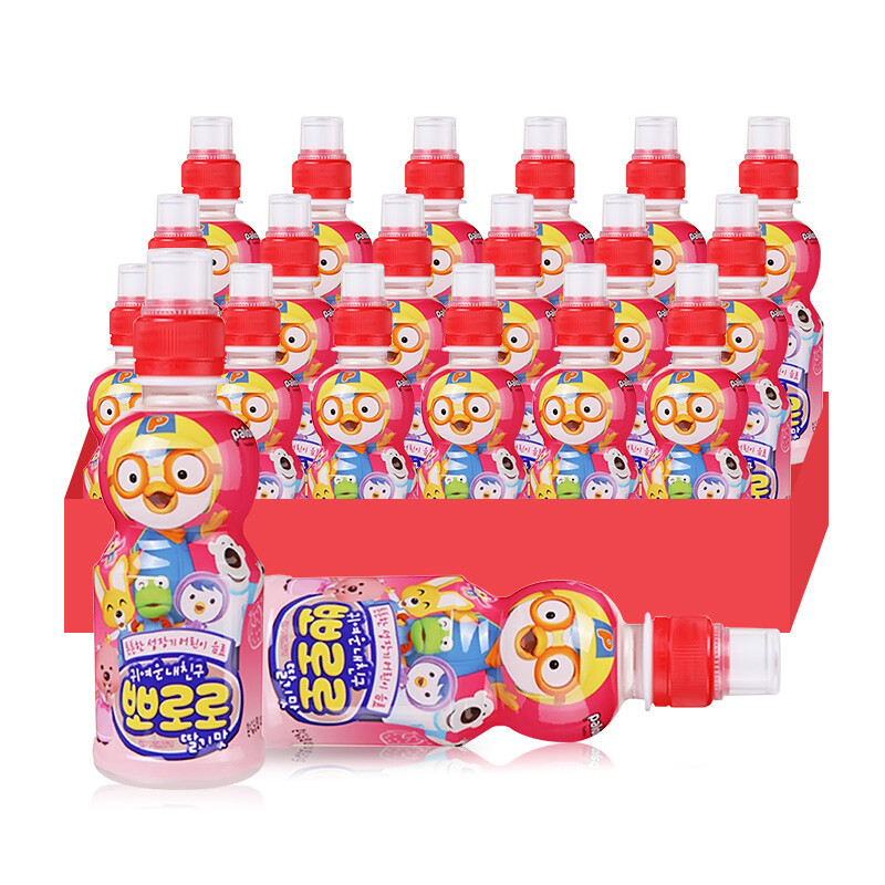 啵乐乐 pororo 韩国进口儿童草莓味网红清爽果汁饮品饮料235ml*24瓶