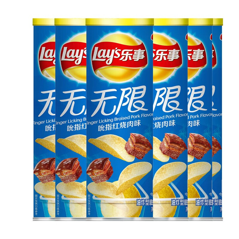 乐事 无限罐装薯片 红烧肉味104g