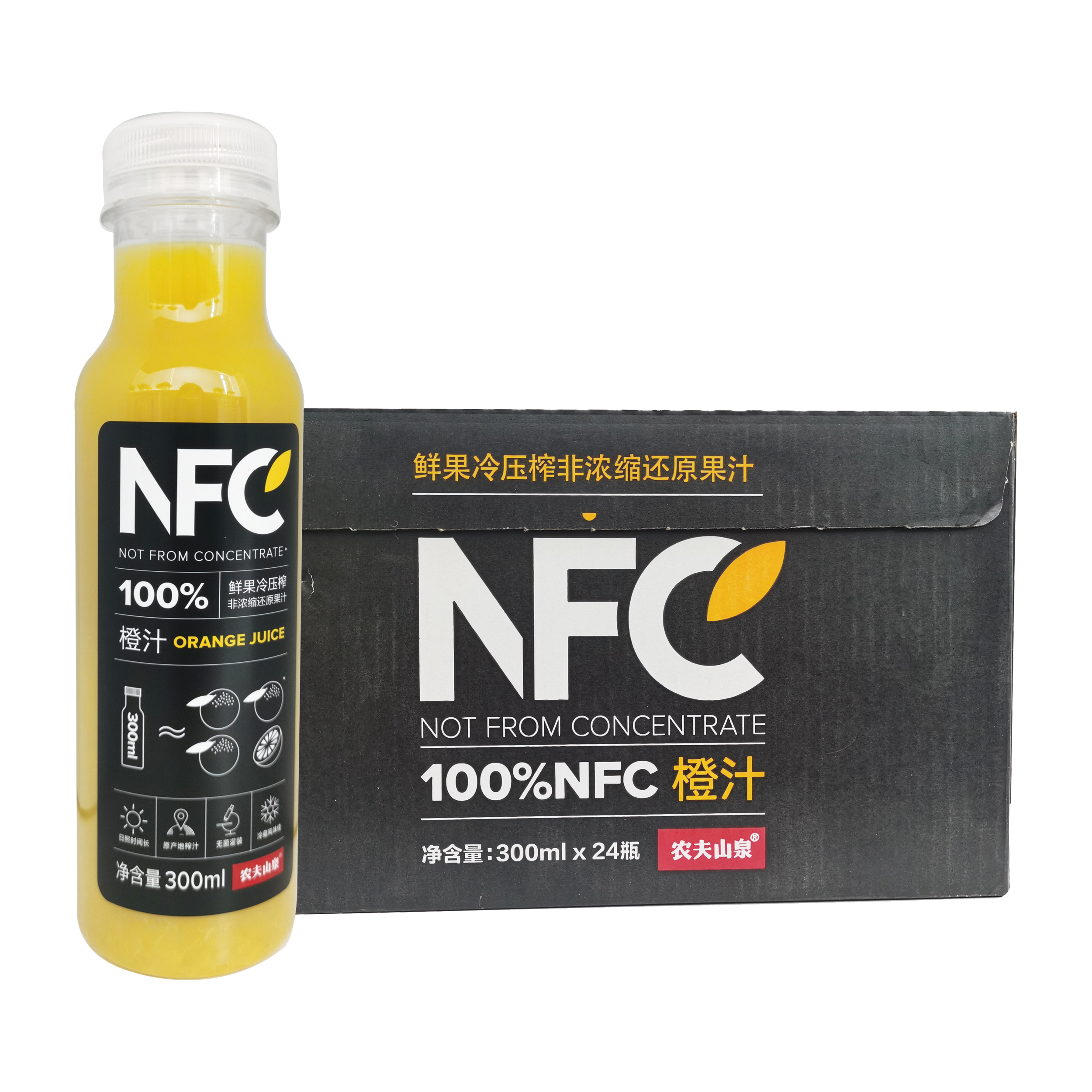 农夫山泉NFC100%橙汁300ml*24瓶
