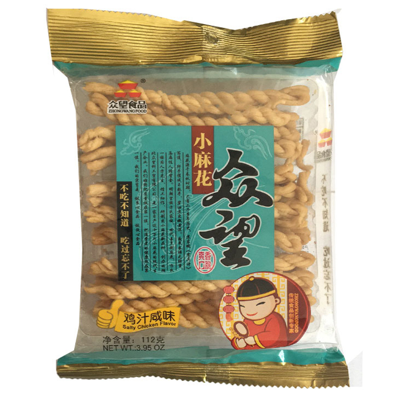 【5袋起订】众望小麻花鸡汁咸味112g