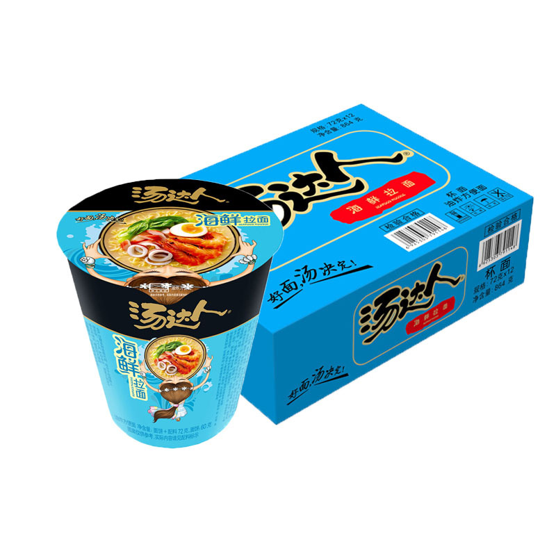 统一汤达人海鲜拉面80g*12杯