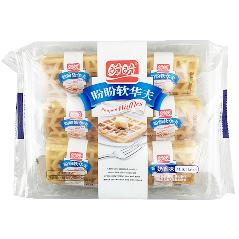 【4袋起订】盼盼软华夫饼奶香味168g