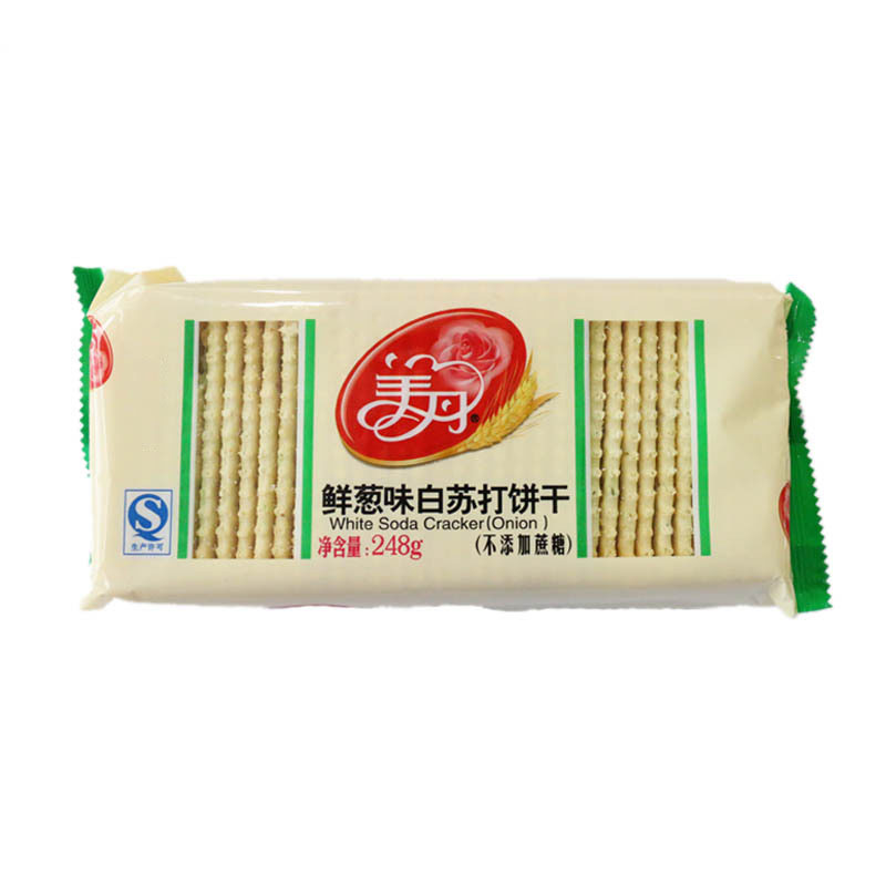 【3袋起订】美丹白苏打饼干鲜葱味248g