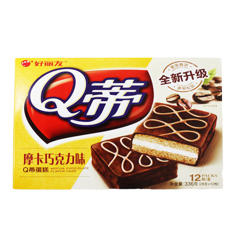 【2盒起订】好丽友Q蒂摩卡巧克力味12枚装336g