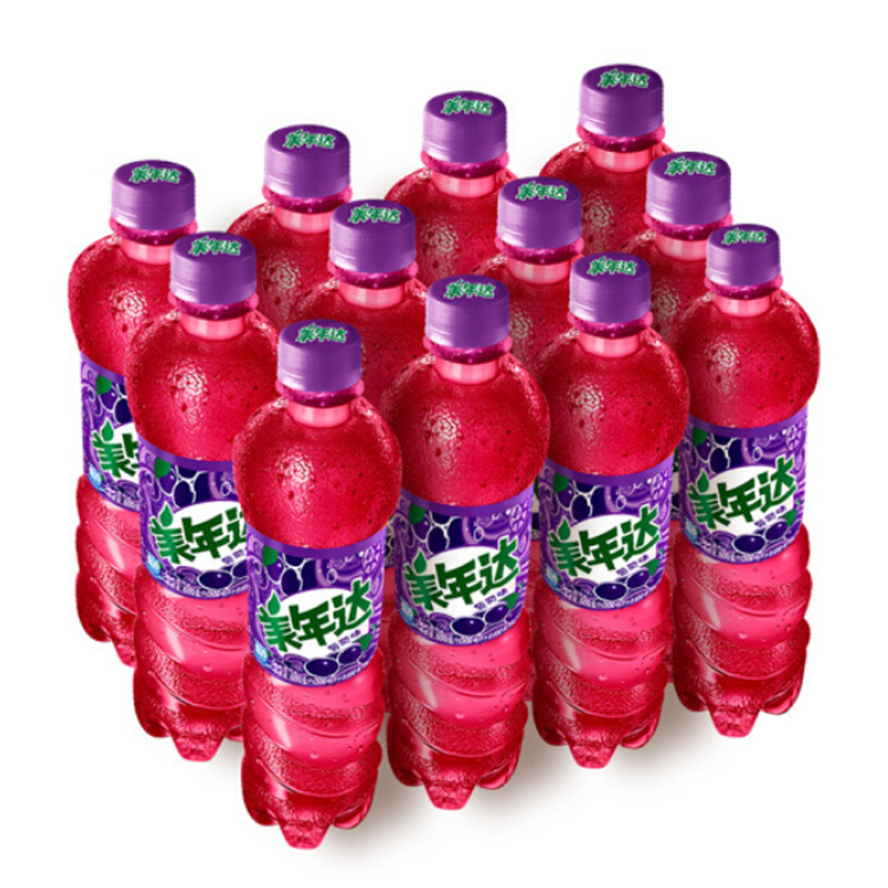 美年达葡萄味瓶装500ml*24瓶