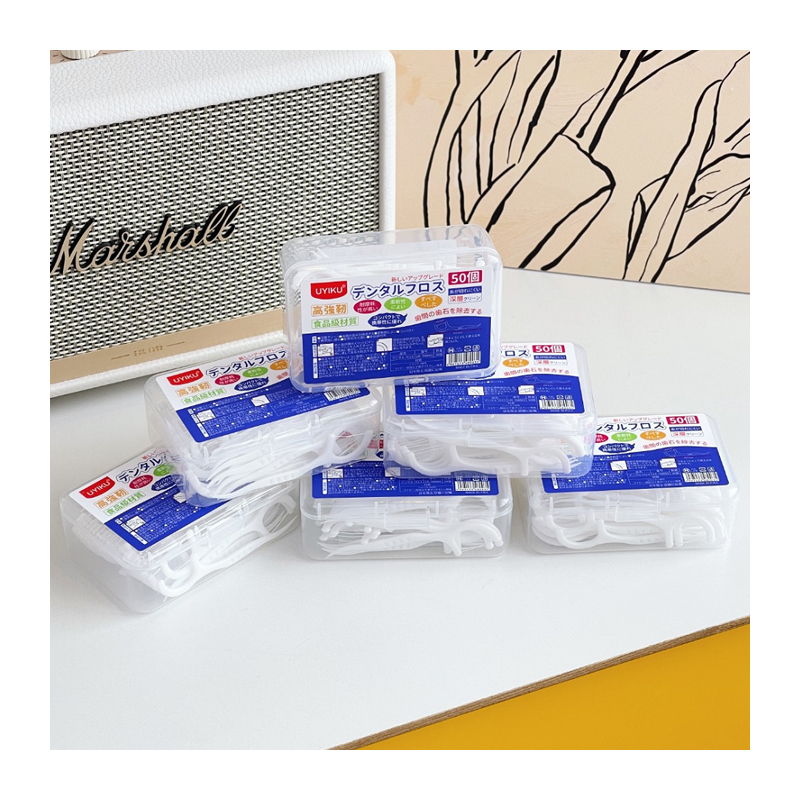 【5盒起订】UYIKU 768003深度清洁牙线棒50只/盒