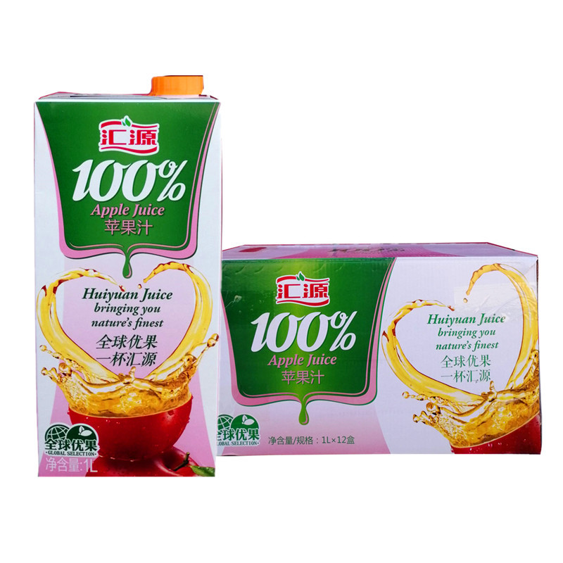 【只送济南】汇源100%苹果汁1L*12盒