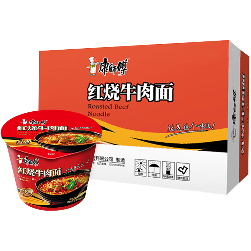 【只送济南】康师傅红烧牛肉面106g*12桶