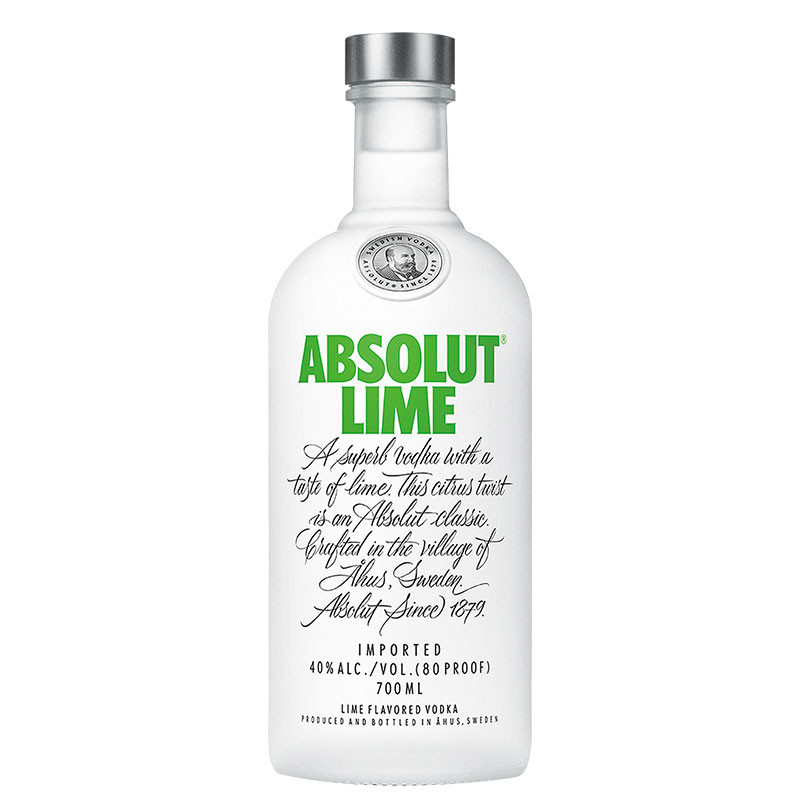WHJK 绝对伏特加（Absolut Vodka）青柠味 40度 烈酒鸡尾酒基酒 700ml 瑞典进口洋酒