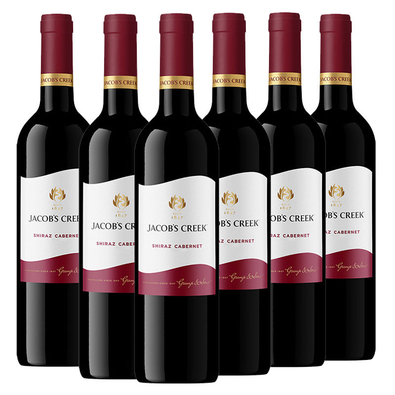 WHJK 阿根廷 杰卡斯（Jacob’s Creek） 经典西拉加本纳干红葡萄酒 750ml*6 整箱装