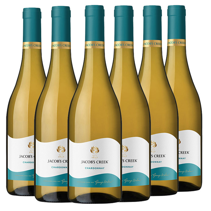 WHJK 阿根廷 杰卡斯（Jacob’s Creek） 经典霞多丽干白葡萄酒 750ml*6 整箱装