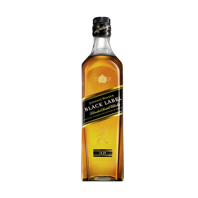 WHJK尊尼获加（Johnnie Walker）黑牌/黑方 12年苏格兰调和威士忌700ml 英国进口洋酒（无盒）