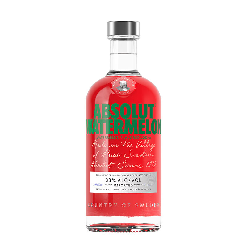 绝对伏特加（Absolut Vodka）西瓜味700ml进口洋酒 40度烈酒鸡尾酒基酒
