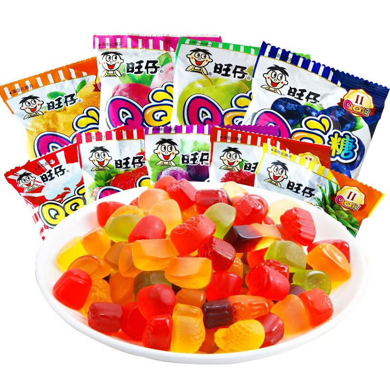 旺旺旺仔QQ糖20g*20小包/袋休闲小零食软糖儿童橡皮果汁糖果【整箱6袋】