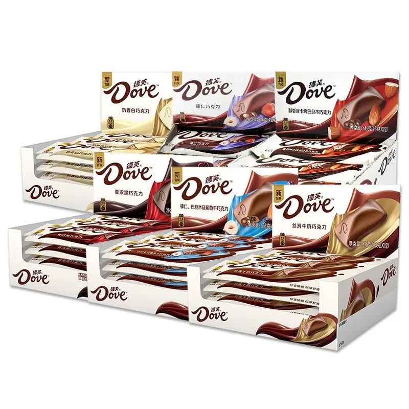 德芙丝滑牛奶巧克力43g*12条整盒批发多口味可选【整箱120条】