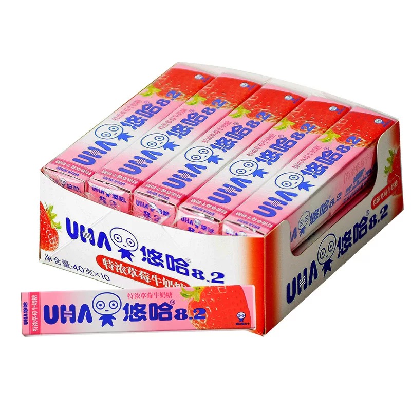 UHA/悠哈特浓牛奶糖草莓味40g*10条/整盒多口味可选【整箱8盒】