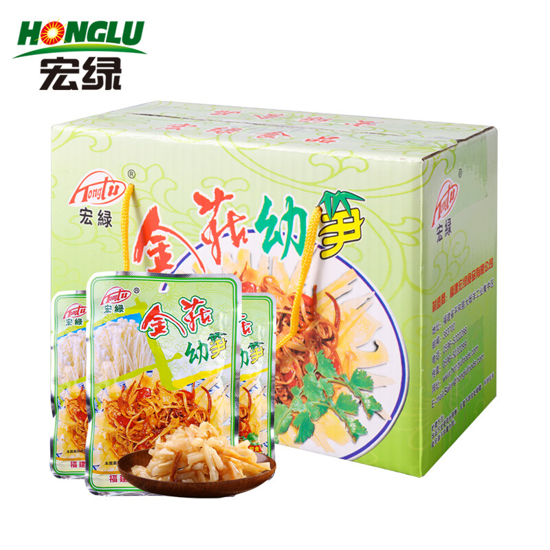 宏绿金菇幼笋70g*30包/盒【整箱6盒】