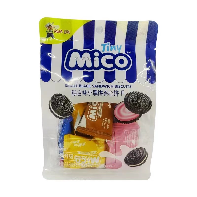 Tiny Mico马来西亚进口迷你奥利奥/马卡龙夹心饼干118g混合口味装【整箱24袋】