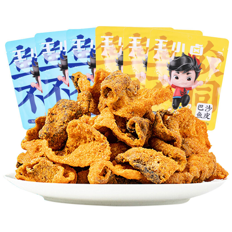 WHJK王小卤 川香麻辣鱼皮 35g 肉干肉脯即食海味小吃网红休闲海鲜小零食办公室食品