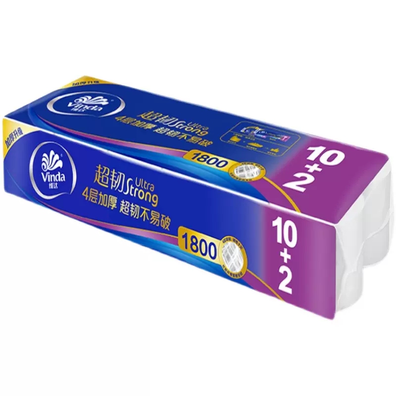 维达超韧无芯卫生卷纸150克4层12卷