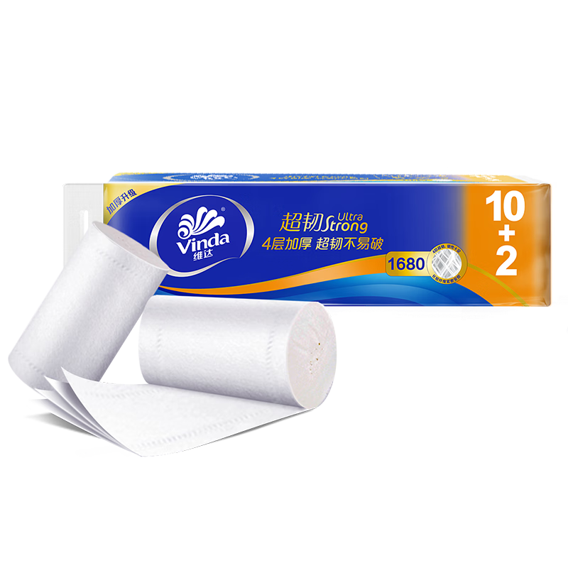 维达超韧实芯卫卷4层140克*12卷 V4457