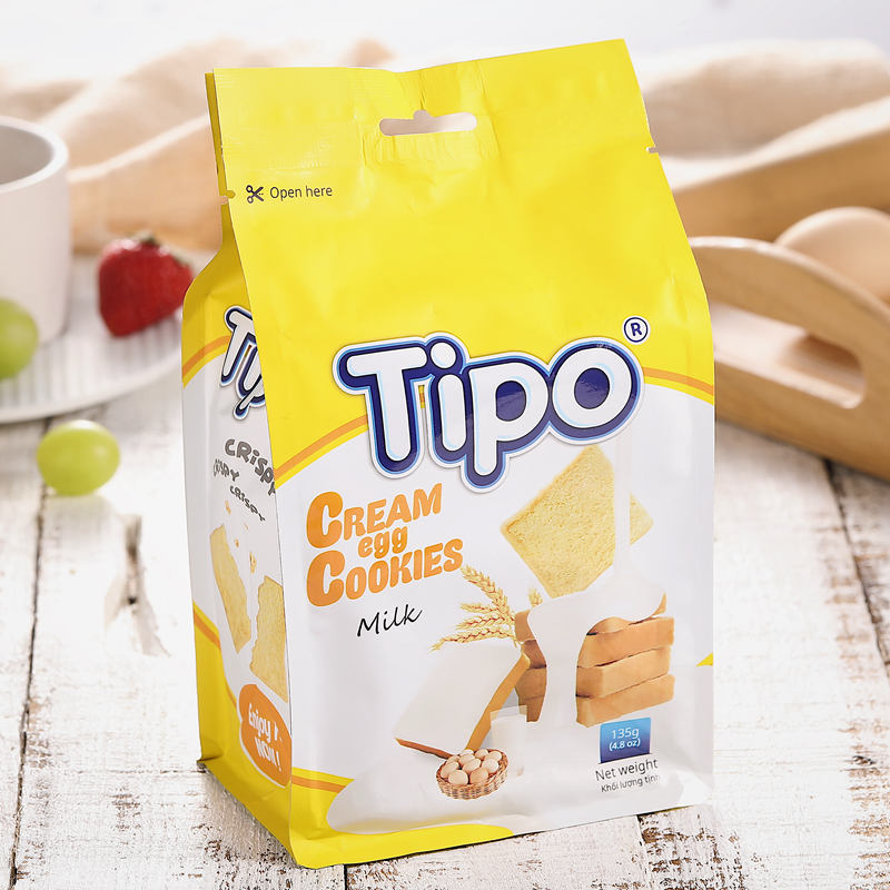 越南进口tipo面包干135g牛奶油原味白巧克力榴莲味饼干片儿童早餐多口味可选