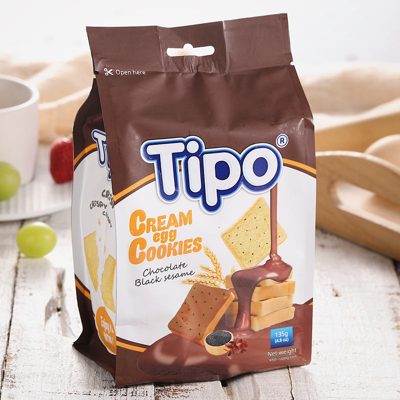 越南进口tipo面包干135g牛奶油原味白巧克力榴莲味饼干片儿童早餐多口味可选
