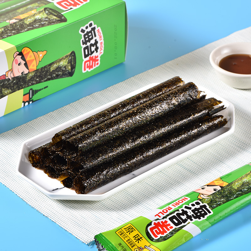 法思觅语经典香脆海苔卷24g原味香辣味即食水产海苔休闲零食8支